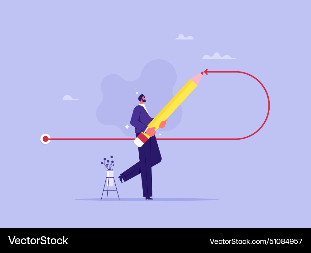Decision to change direction in business concept Vector Image