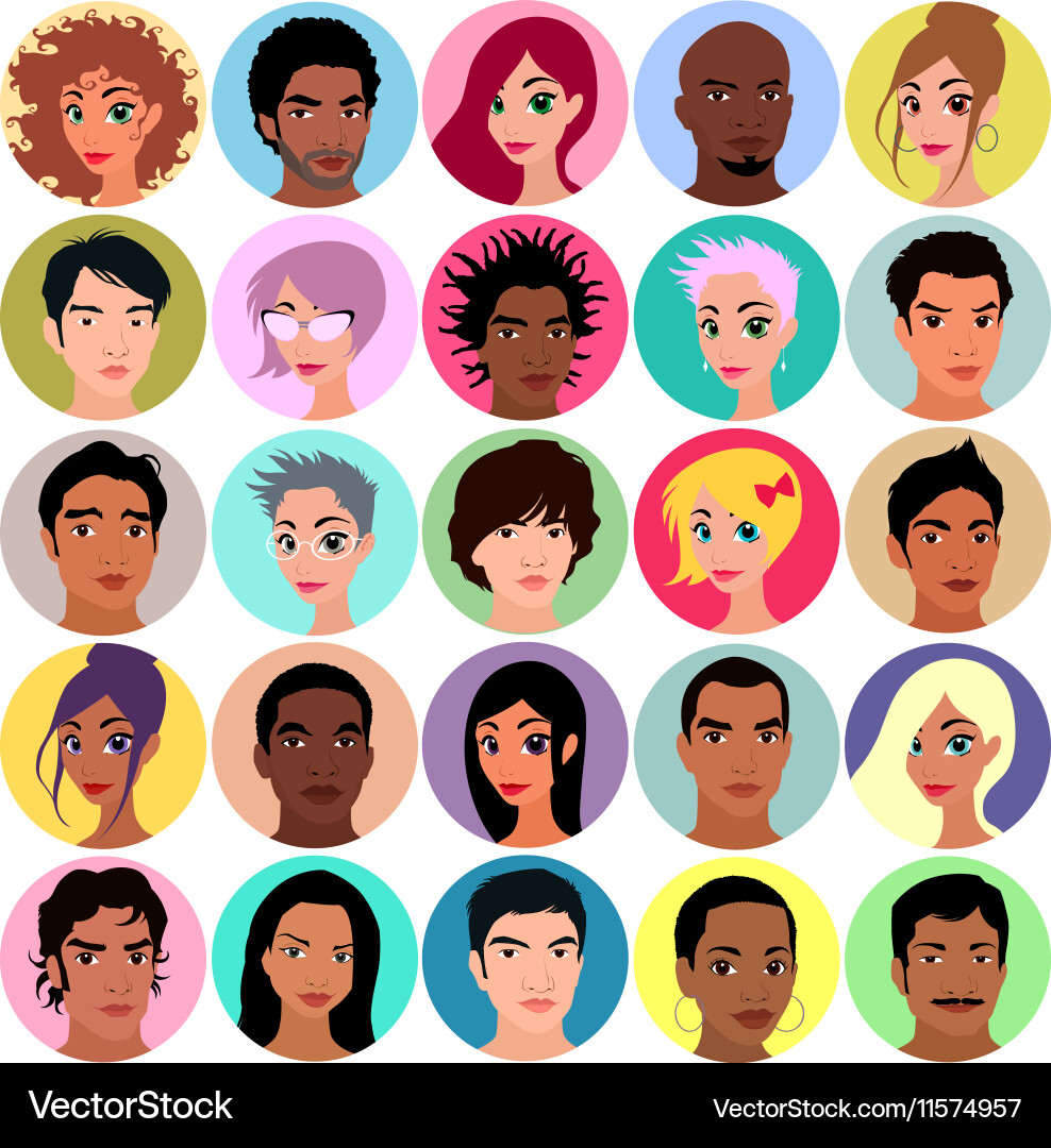 Diverse Avatar Collection Royalty Free Vector Image