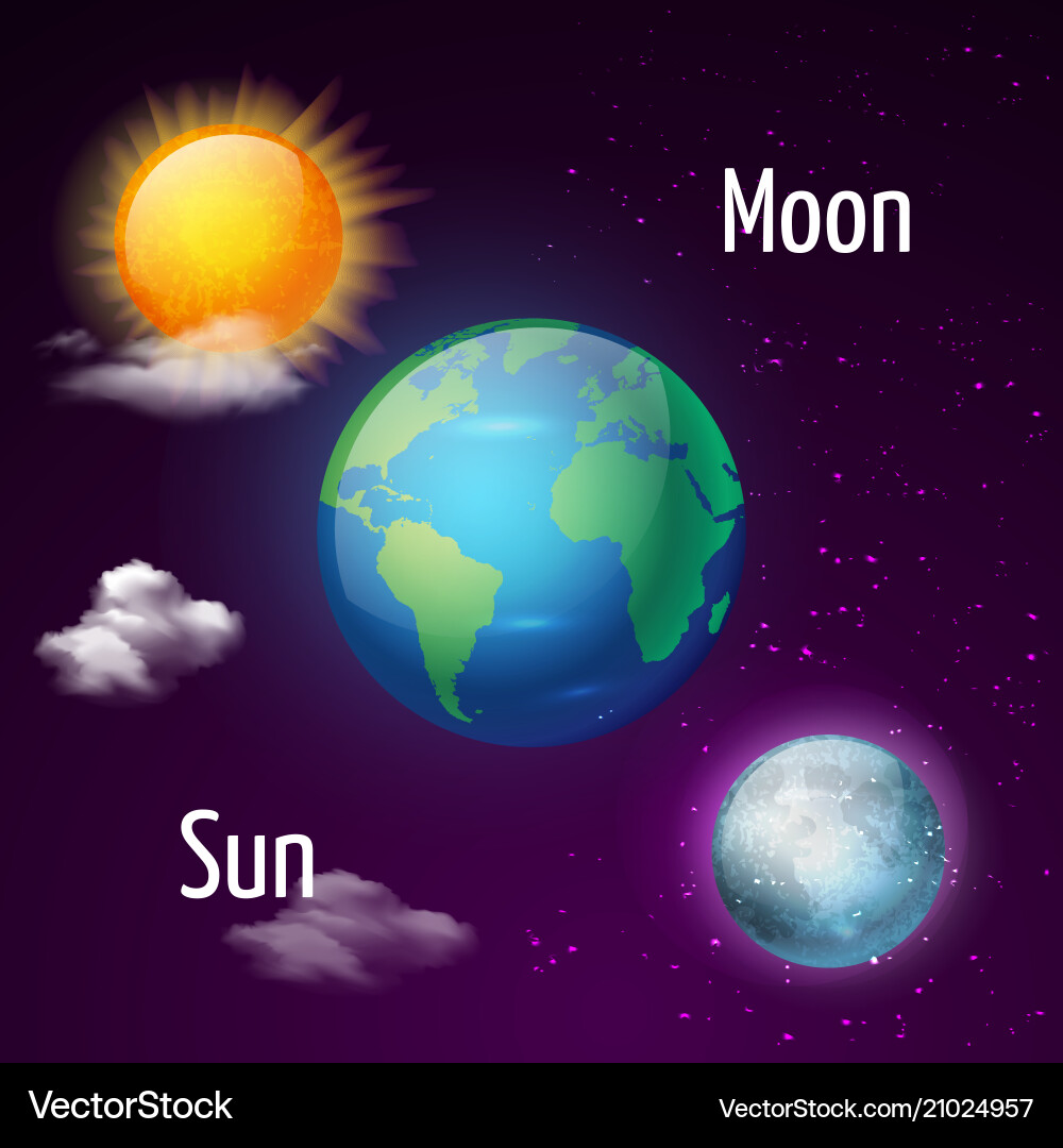 Earth positions cosmos background Royalty Free Vector Image