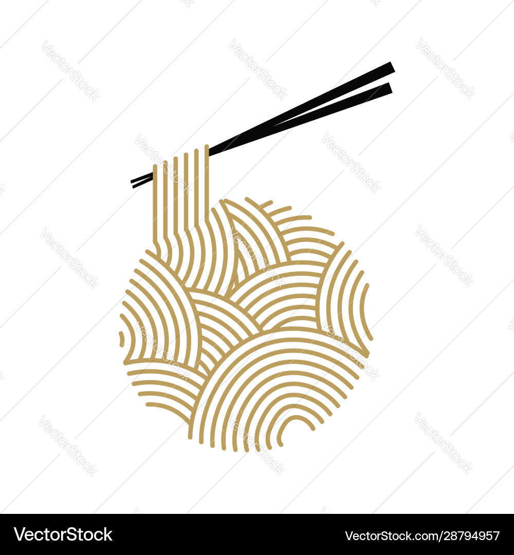 Gold Noodle Logo - Minimalist Royalty Free Vector Image