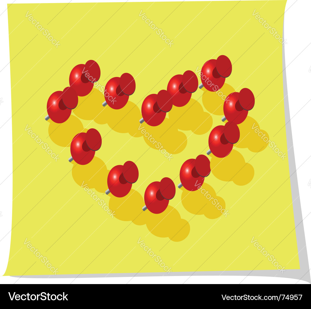 Heart with pins Royalty Free Vector Image - VectorStock