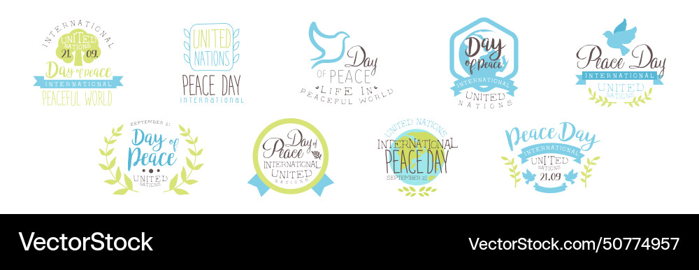 International day of peace label with phrase Vector Image