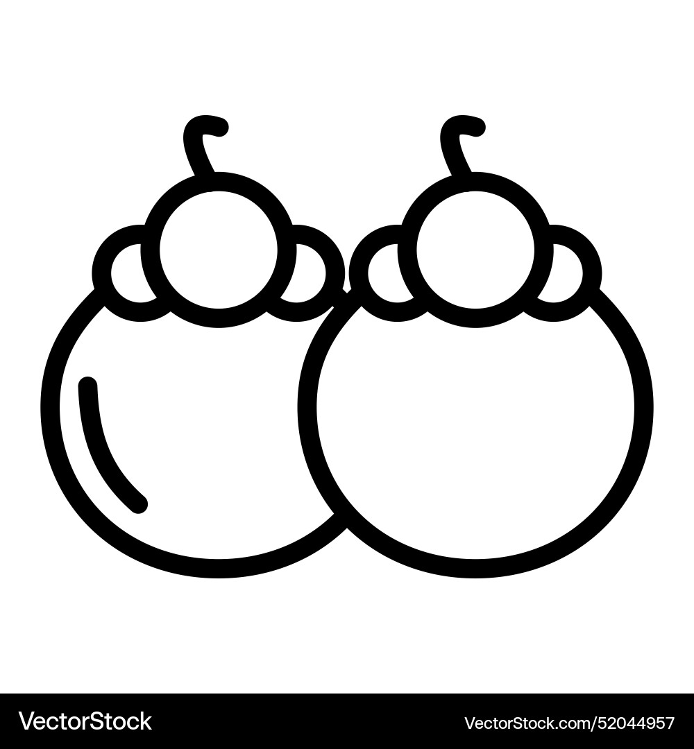 Mangosteen icon design in filled and outlined Vector Image