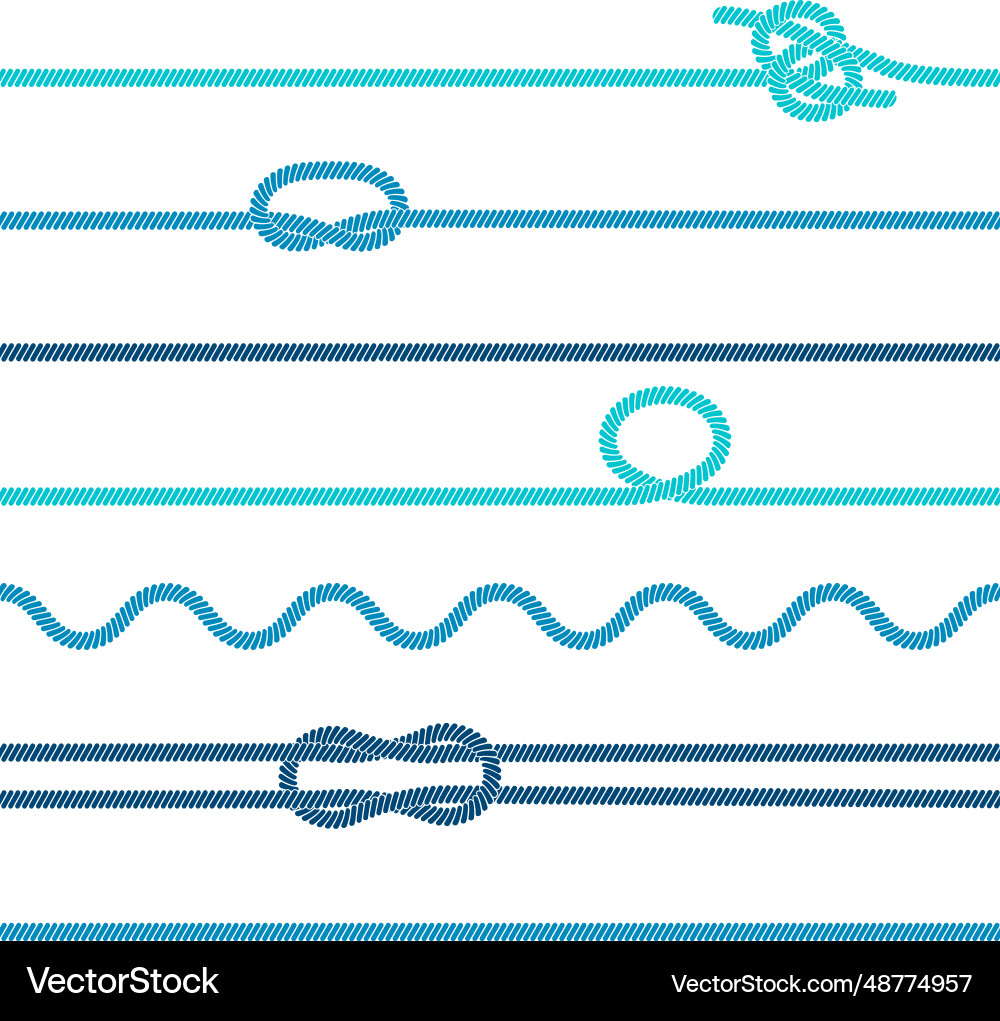 Nautical ropes seamless pattern marine knots Vector Image