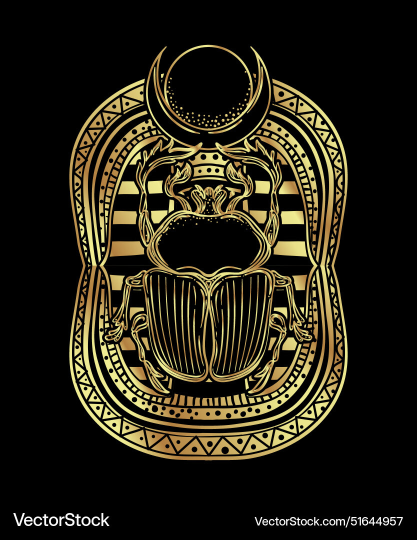 Scarabaeus sacer dung beetle sacred symbol Vector Image