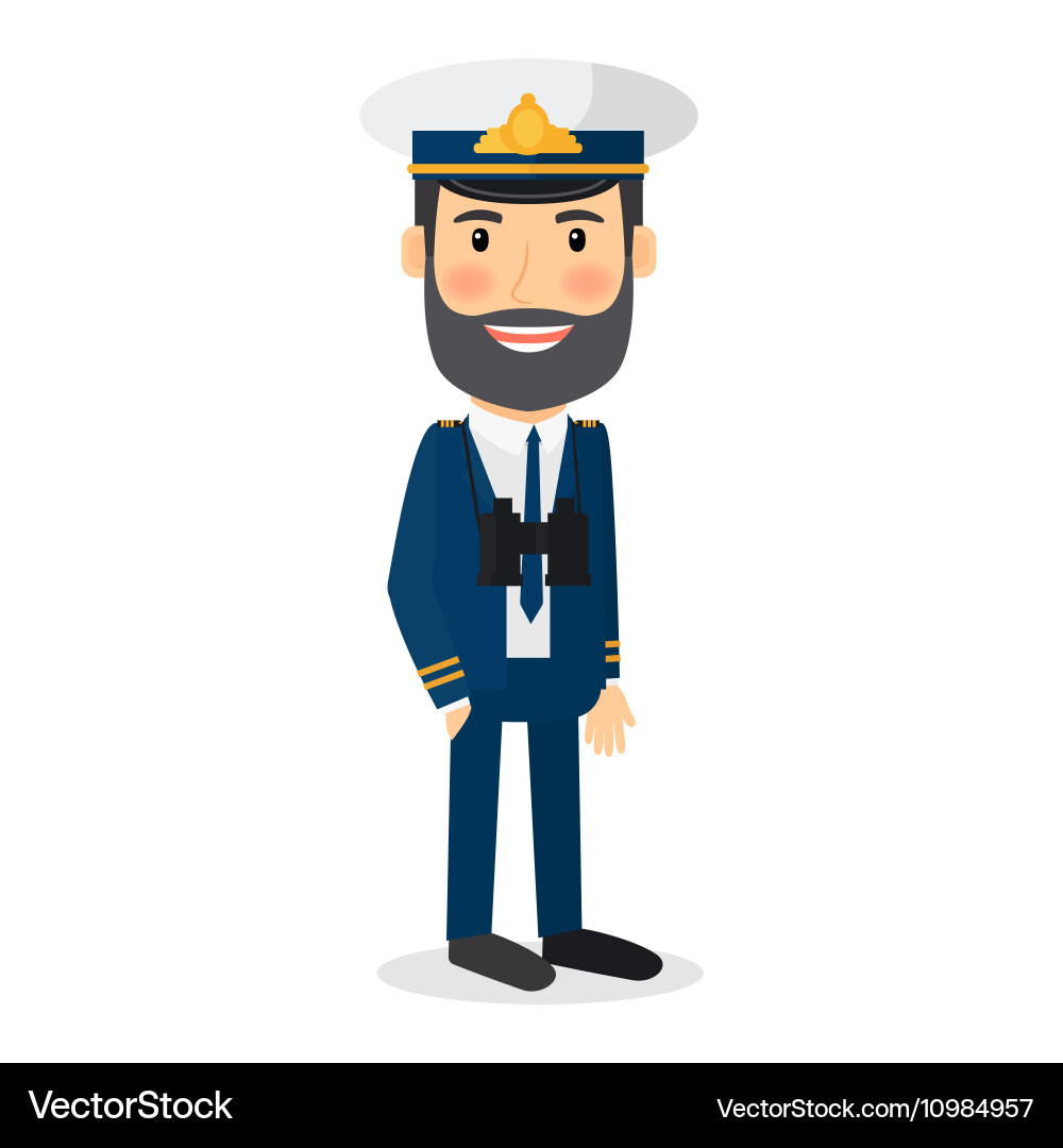 Sea Captain Character Illustration Royalty Free Vector Image