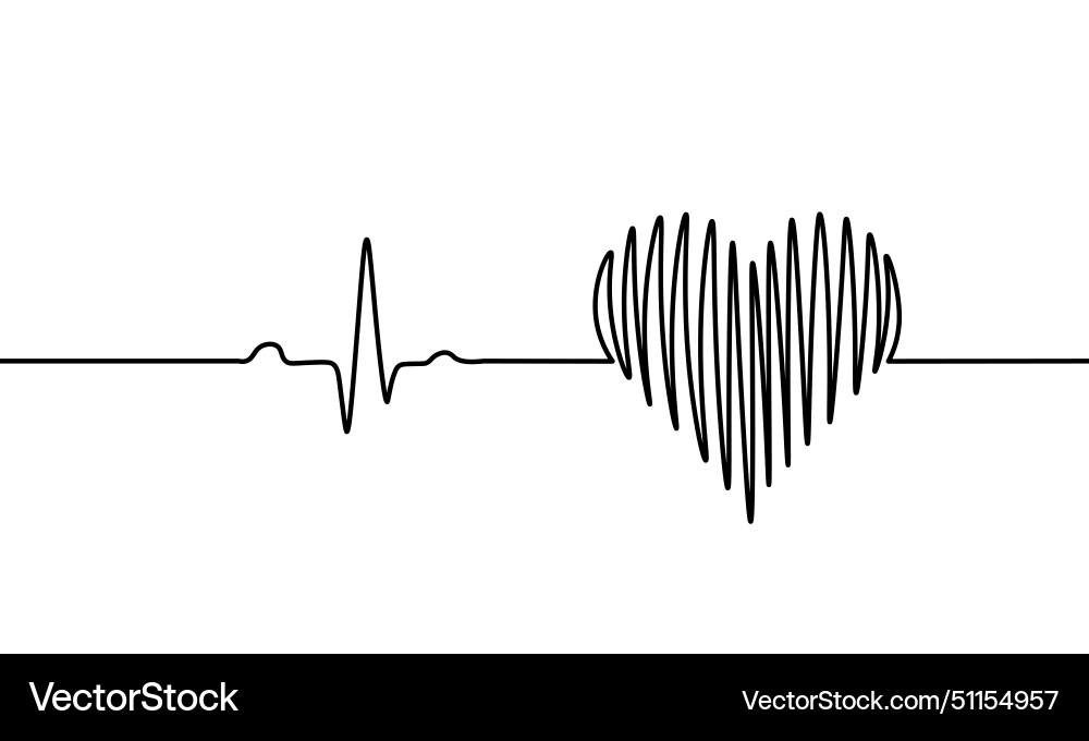Single continuous line art anatomical human heart Vector Image