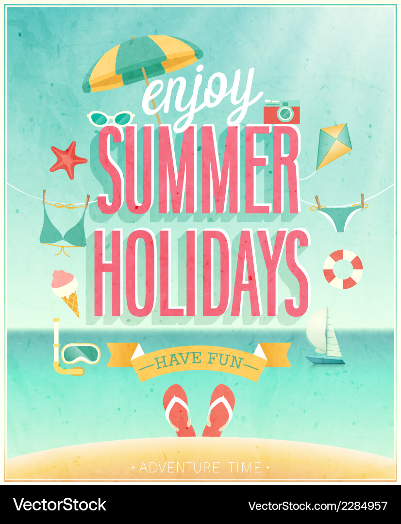 Summer Vacation Poster Royalty Free Vector Image