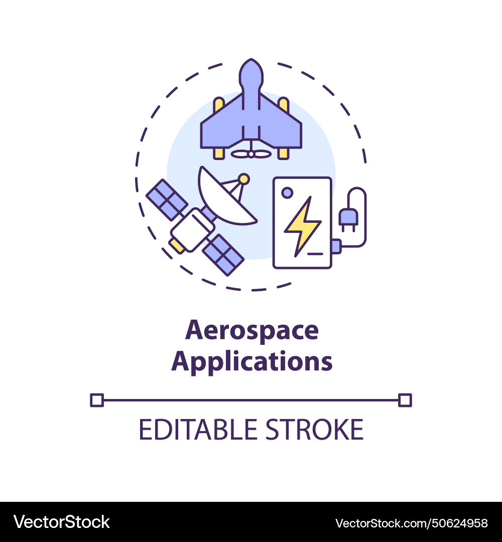Aerospace applications multi color concept icon Vector Image