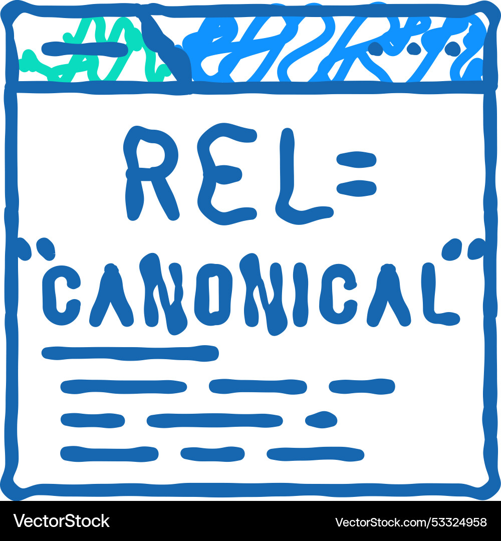 Canonical url seo icon doodle Royalty Free Vector Image
