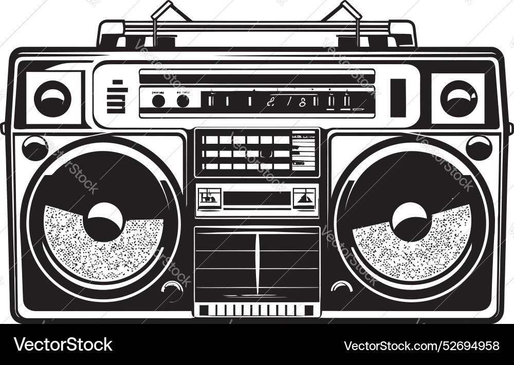 Fresh frequency hip hop graphic boombox blast Vector Image