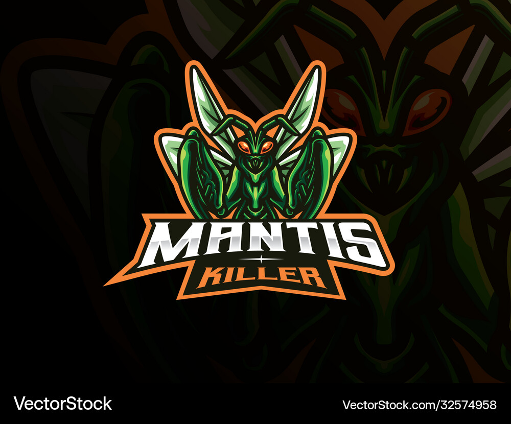 Mantis mascot sport logo design Royalty Free Vector Image