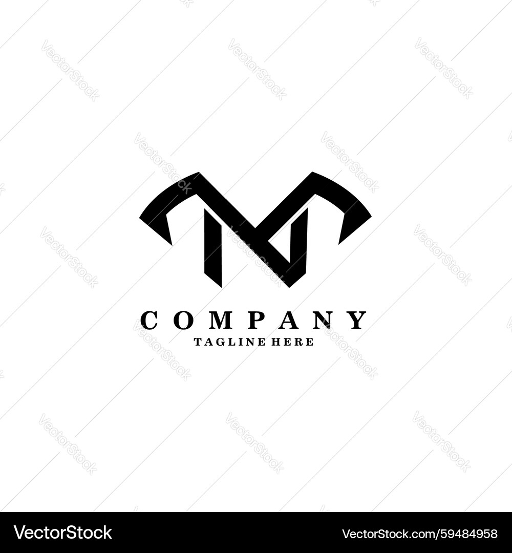 MN Monogram Logo - Modern & Minimal Royalty Free Vector