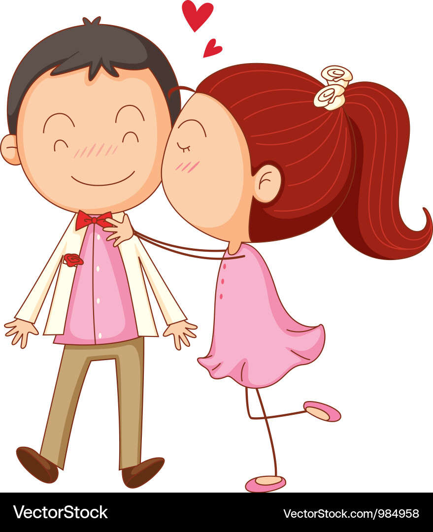 Romantic Kissing Couple Royalty Free Vector Image