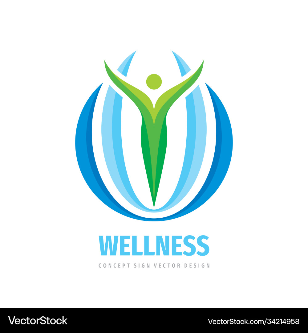 Wellness & Health Logo Element Royalty Free Vector Image