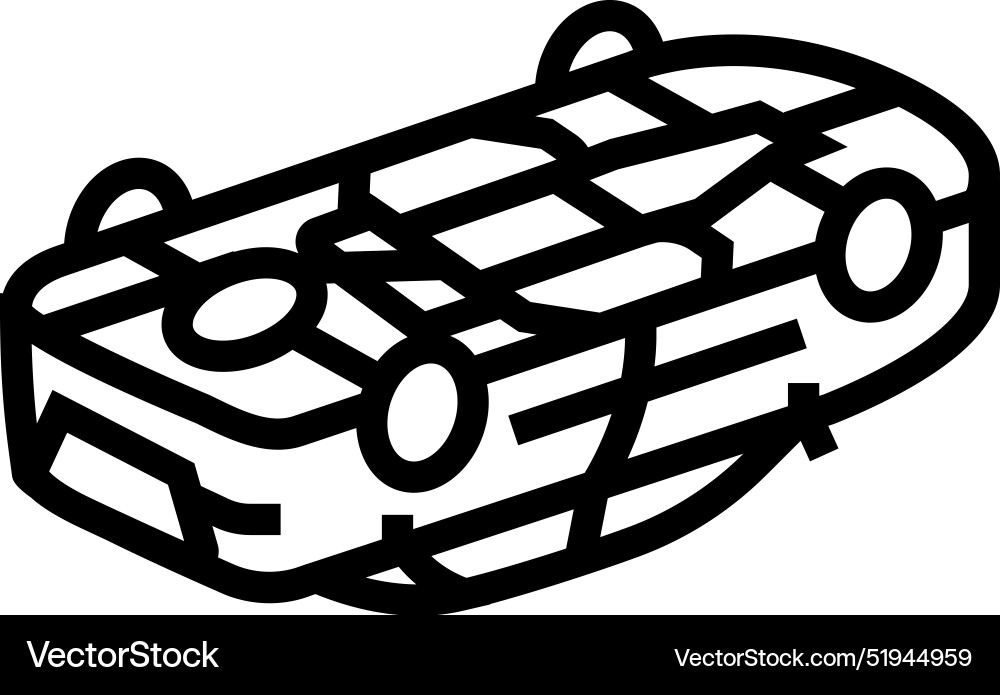 Accident inverted car modern line icon Royalty Free Vector