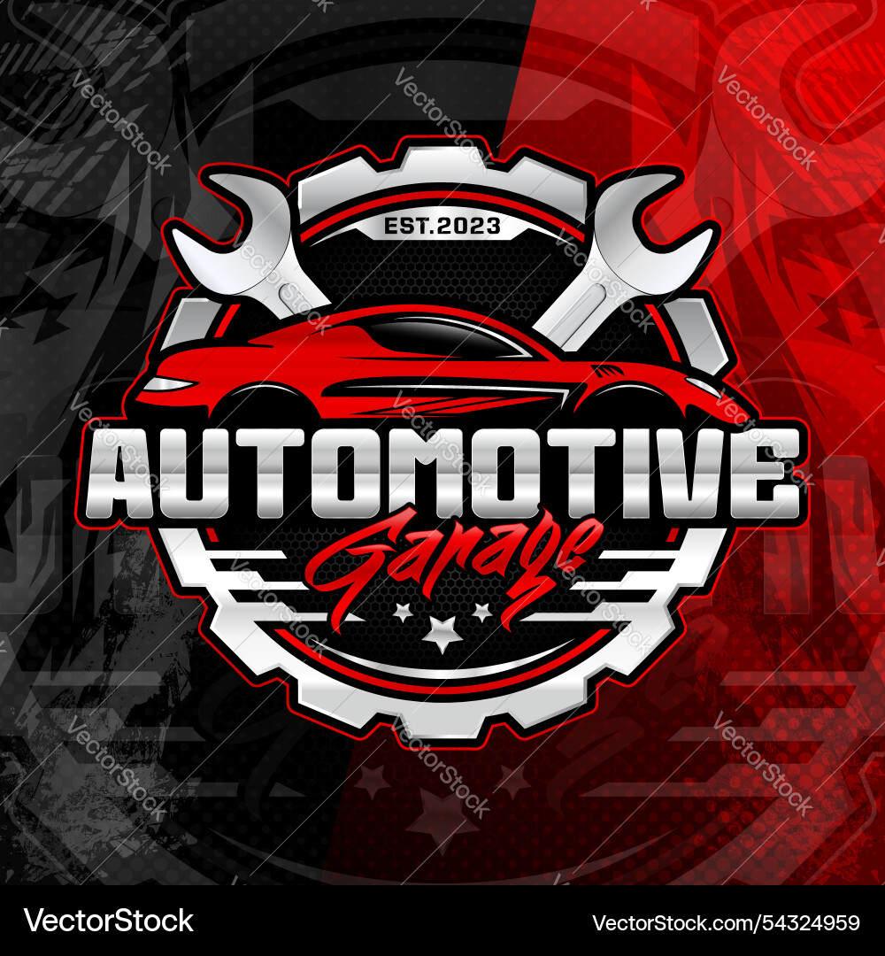 Automotive garage logo design template Royalty Free Vector