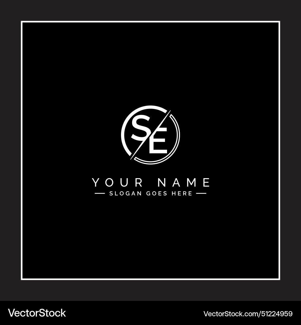 Creative logo for initials se in monogram style Vector Image