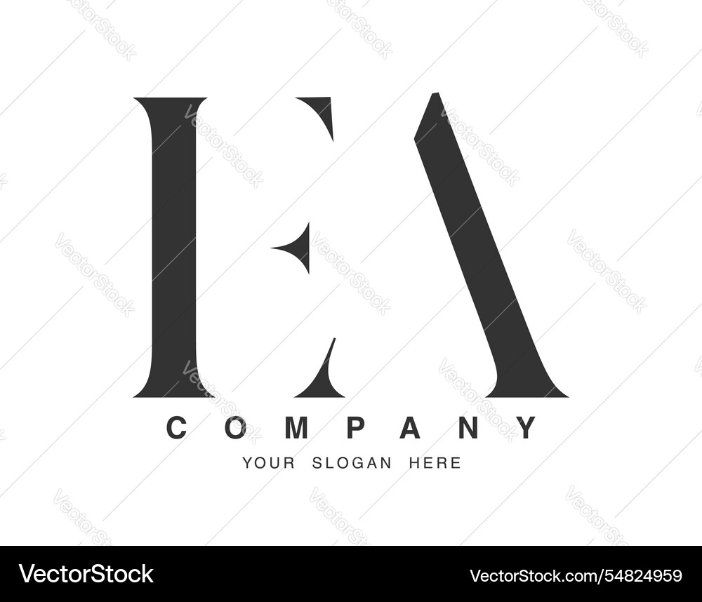 Fa logo design initial letter f and a serif font Vector Image