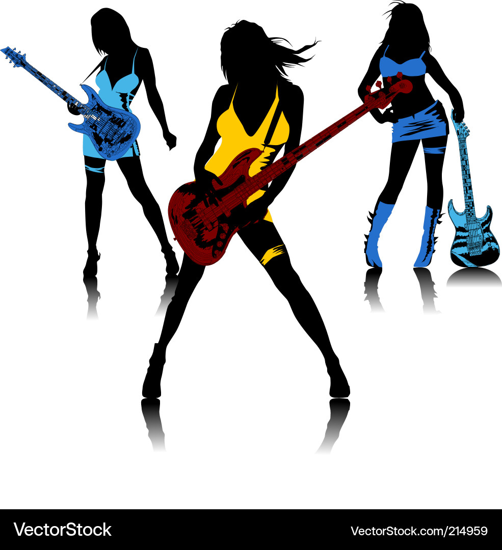 Female Rock Musicians Royalty Free Vector Image