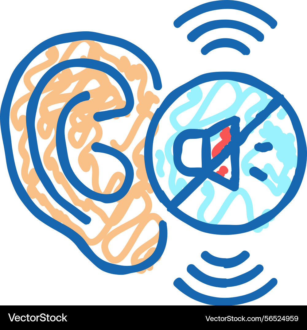Hearing loss icon doodle Royalty Free Vector Image