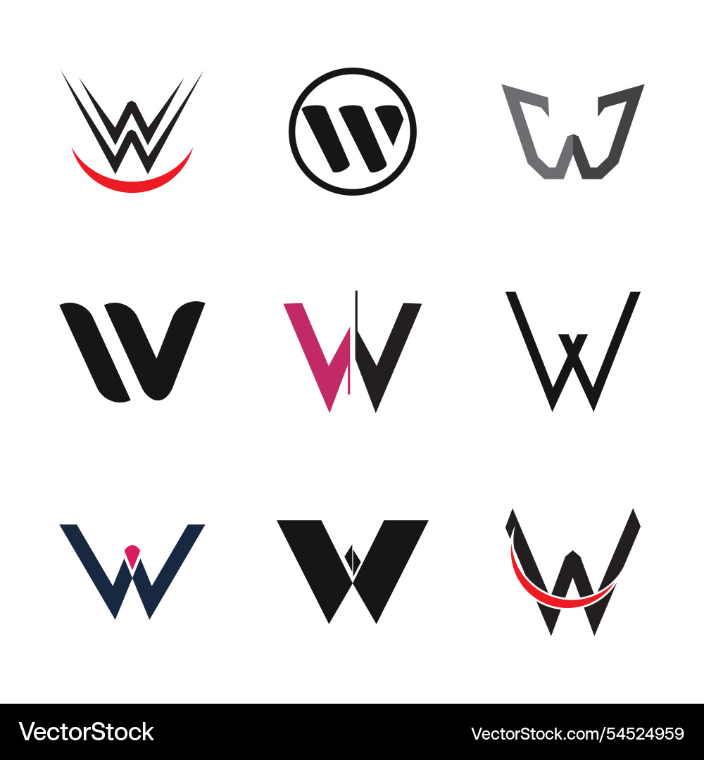 Letter w logo design Royalty Free Vector Image