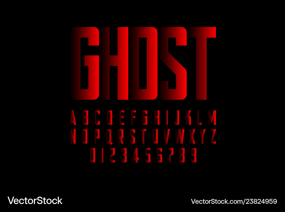 Modern font with shadow effect Royalty Free Vector Image