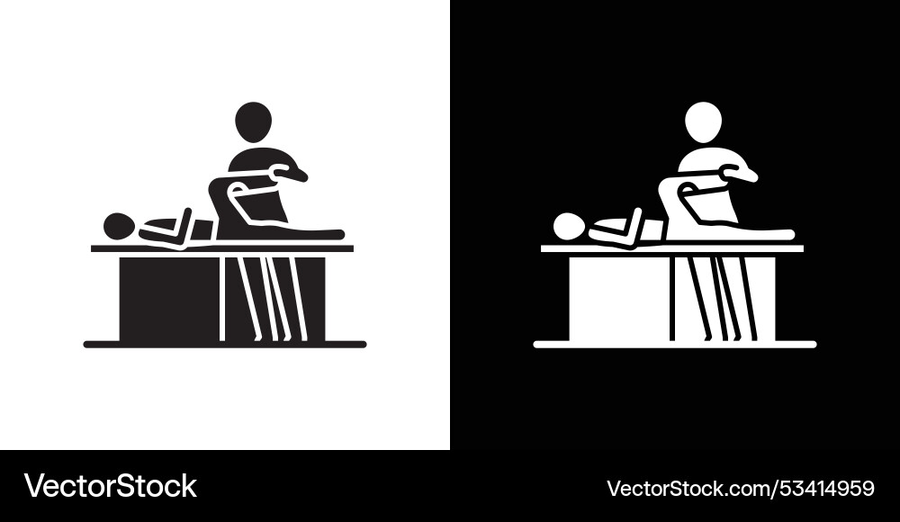 Physiotherapy icon flat thin line Royalty Free Vector Image