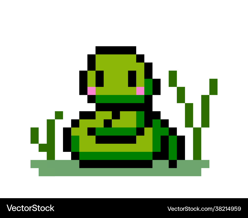 Pixel snake for 8 bit game assets Royalty Free Vector Image
