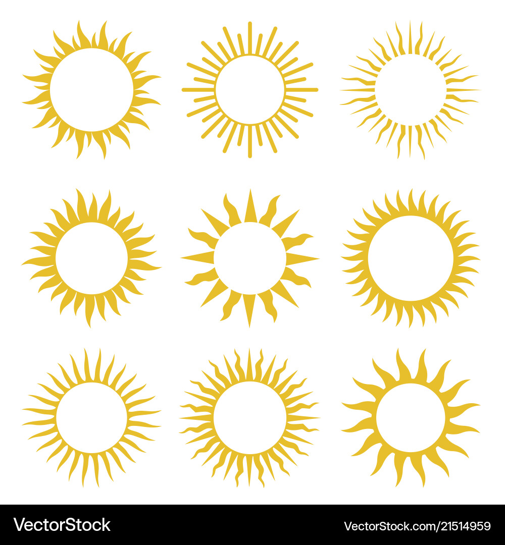 Rays beams element sunburst starburst set Vector Image