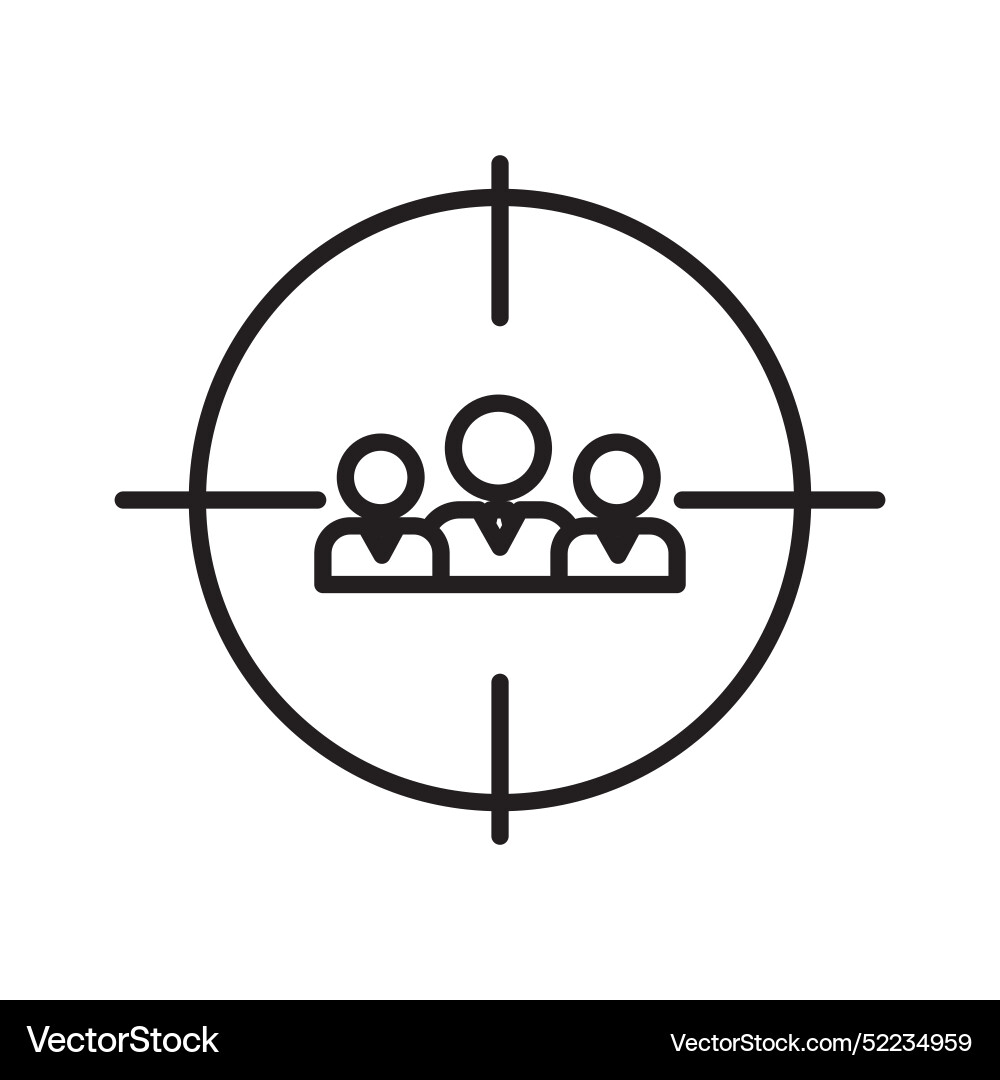 Target audience icon black line art logo Vector Image