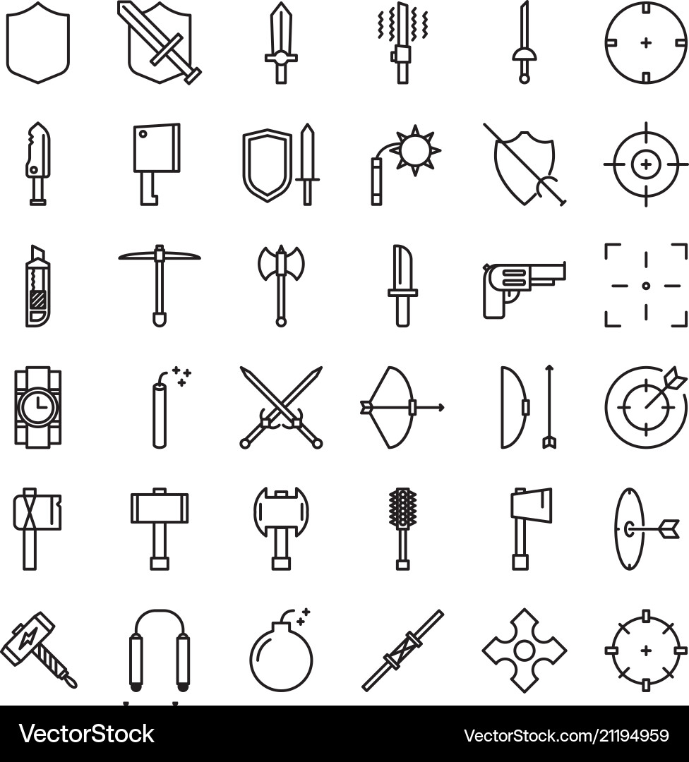 Weapon outline Royalty Free Vector Image - VectorStock