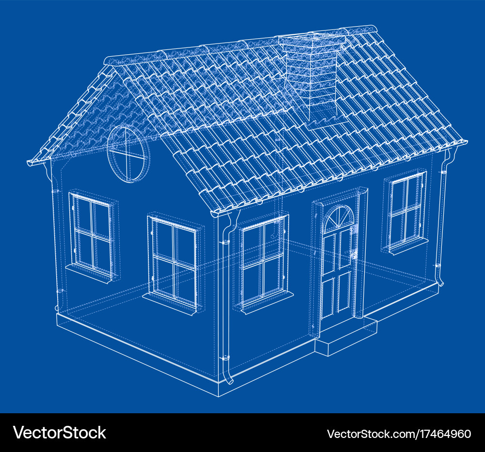 A small house with shingles roof Royalty Free Vector Image