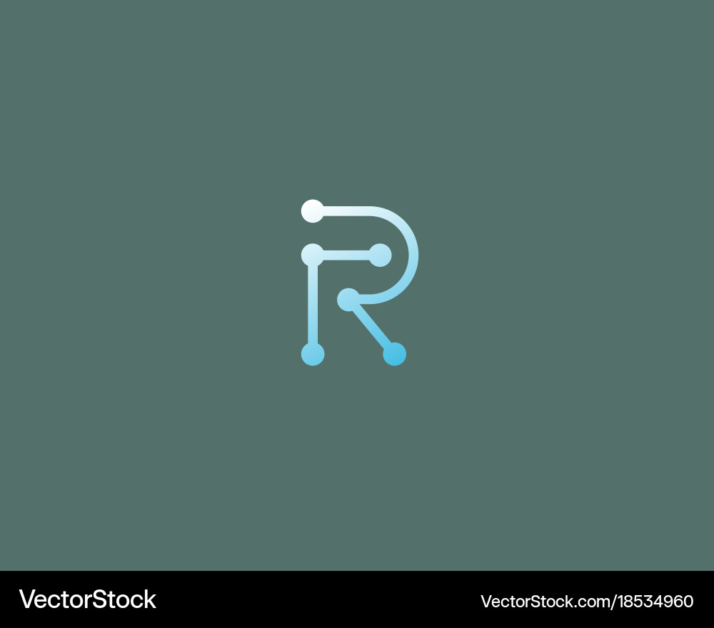Abstract letter r logo design color linear Vector Image