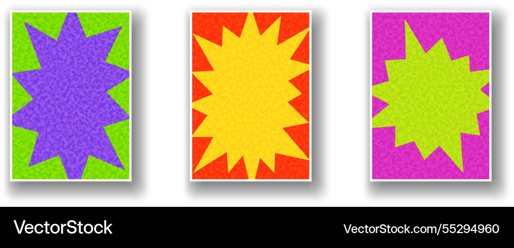 Bold starburst patterns in vibrant contrasting Vector Image