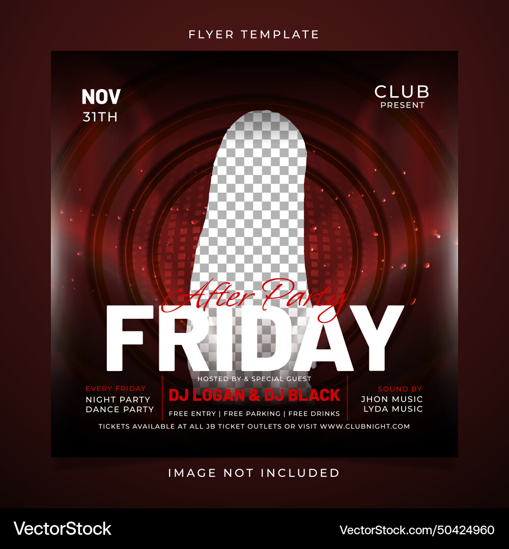 Friday party flyer template Royalty Free Vector Image
