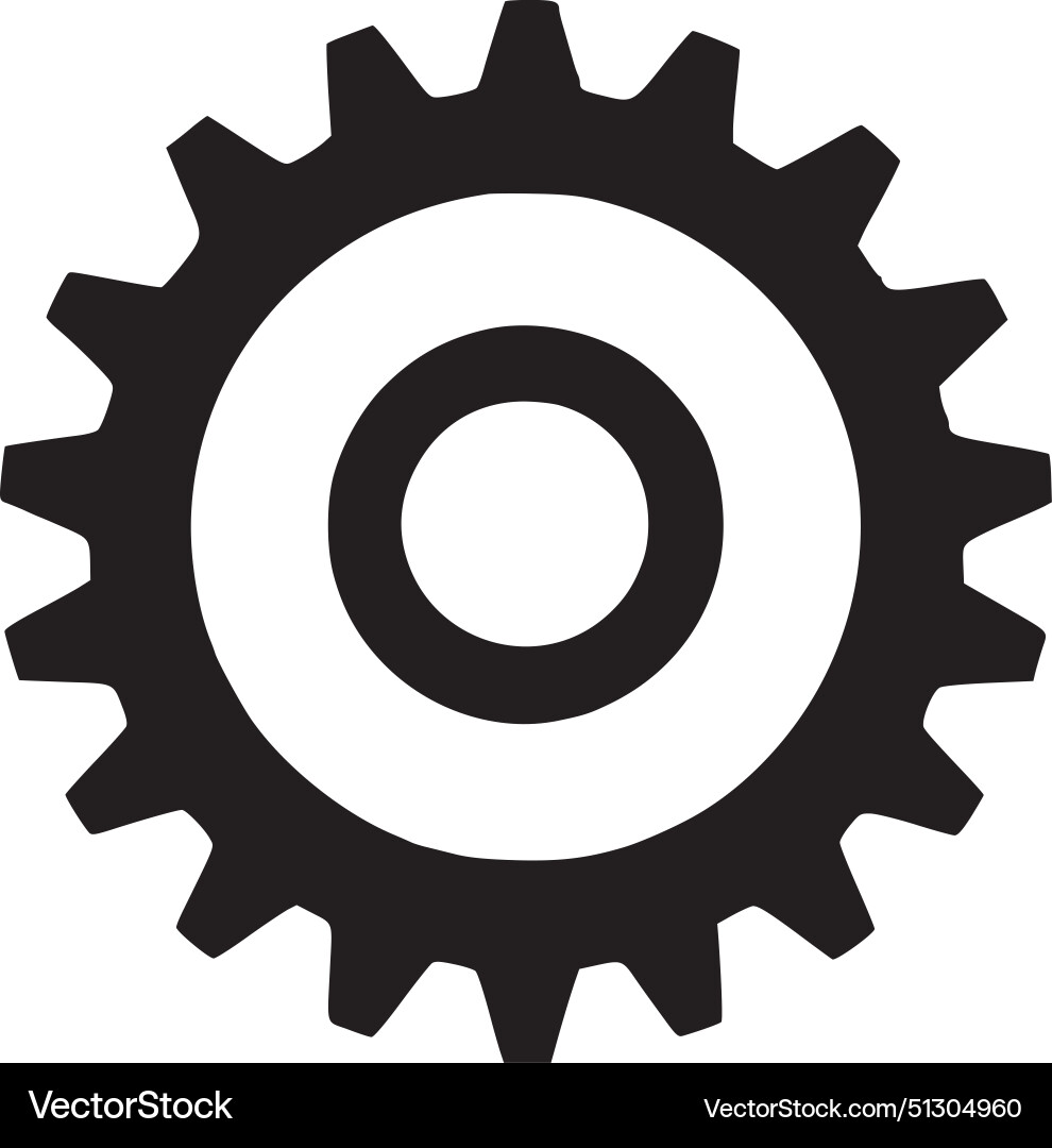 Gear - black and white Royalty Free Vector Image