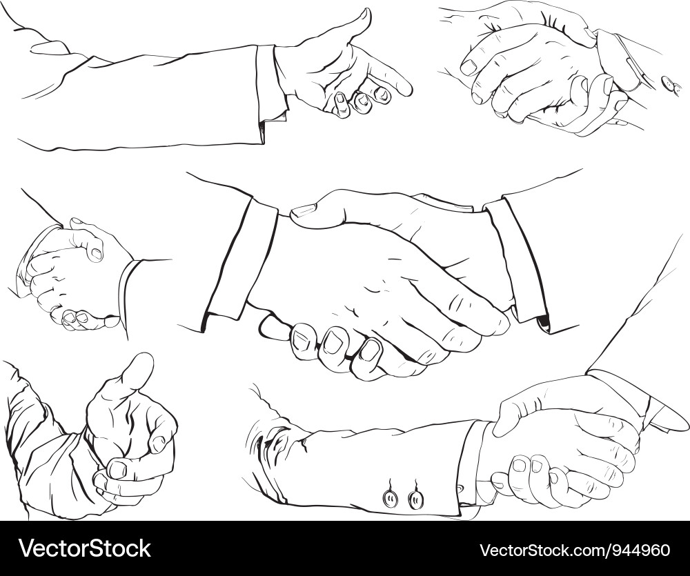 Handshake set Royalty Free Vector Image - VectorStock