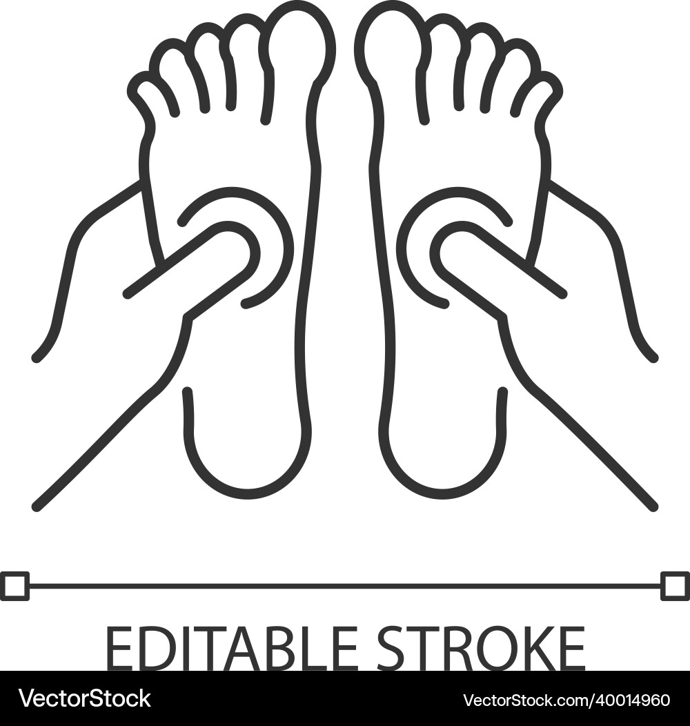 Reflexology linear icon Royalty Free Vector Image