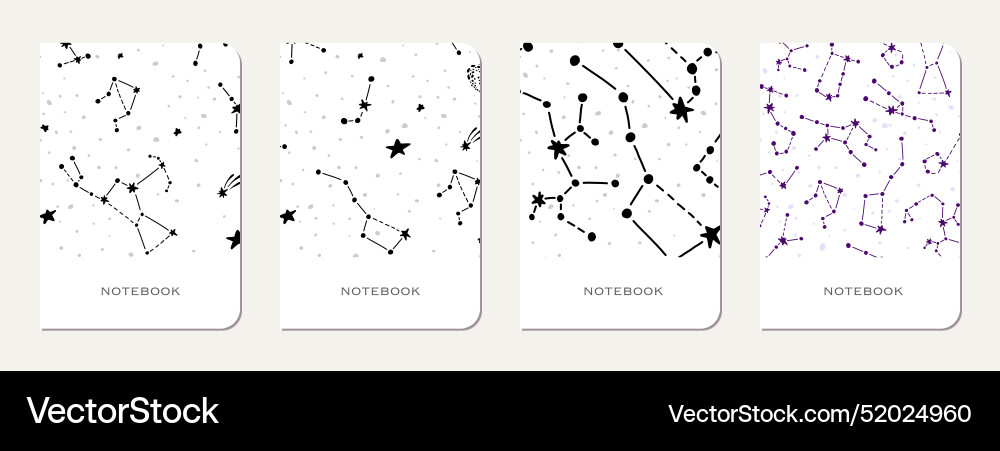 School notebook cover design with cartoon galaxy Vector Image