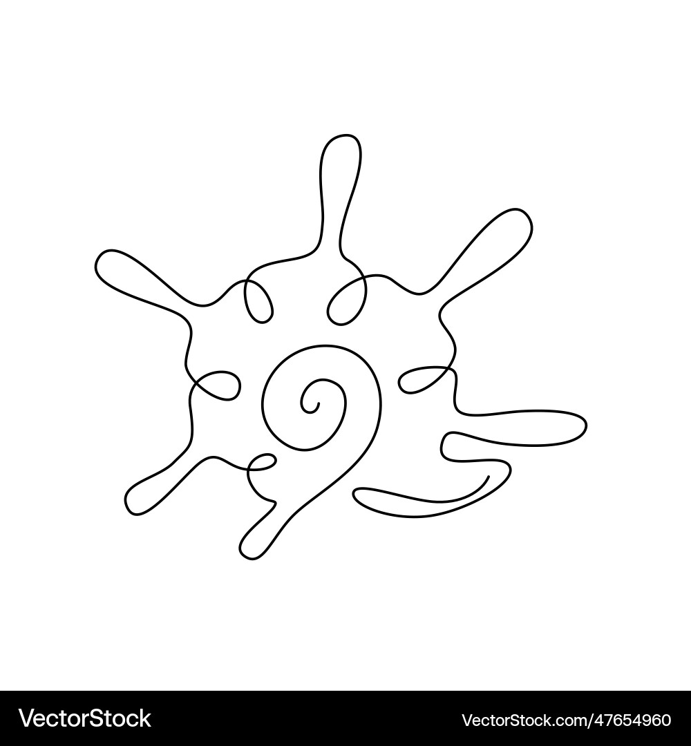 Shell line art sea continuous Royalty Free Vector Image