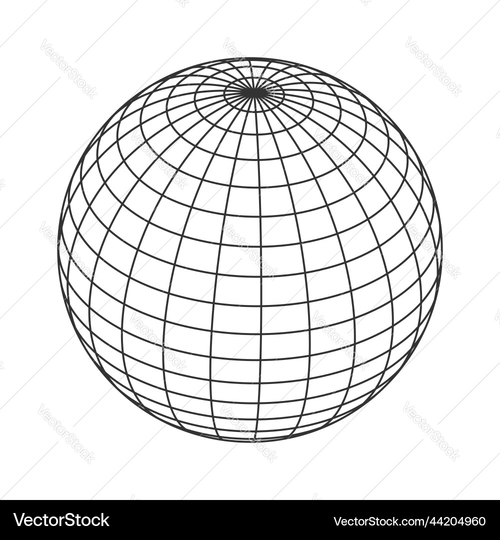 Simple Classic Globe Wireframe Royalty Free Vector Image