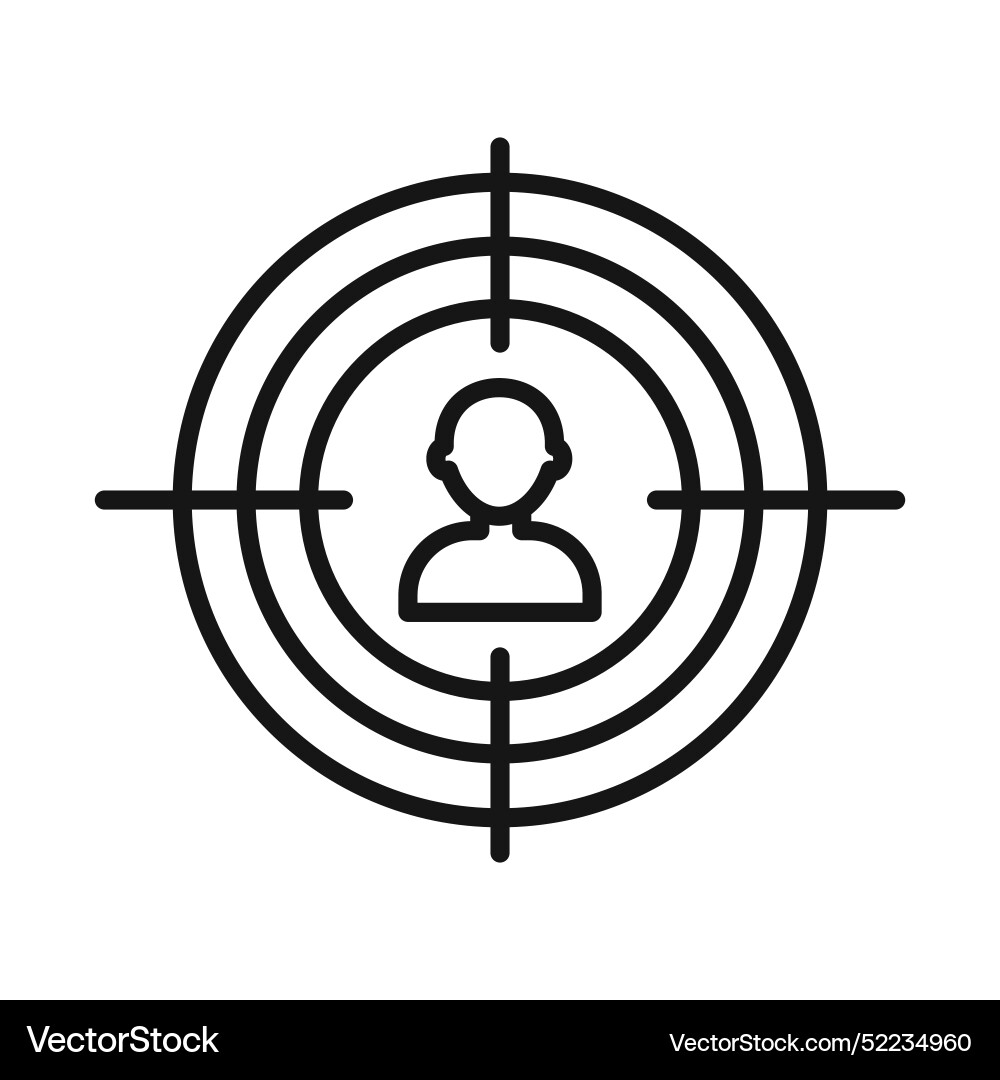 Target icon black line art logo Royalty Free Vector Image