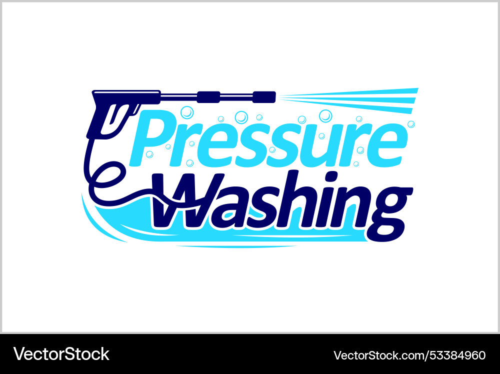 Washing logo pressure lettering Royalty Free Vector Image