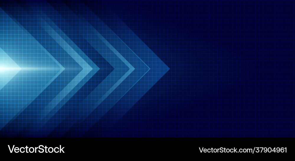 Abstract blue arrow glowing with lighting Vector Image