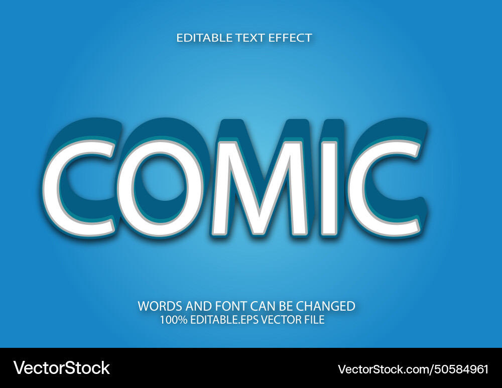 Comic editable text effect cartoon style Vector Image