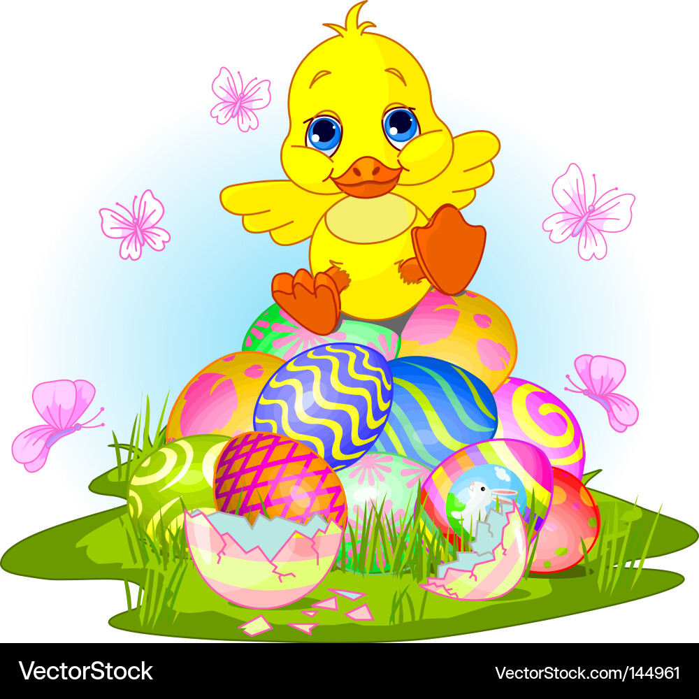 Easter duckling Royalty Free Vector Image - VectorStock