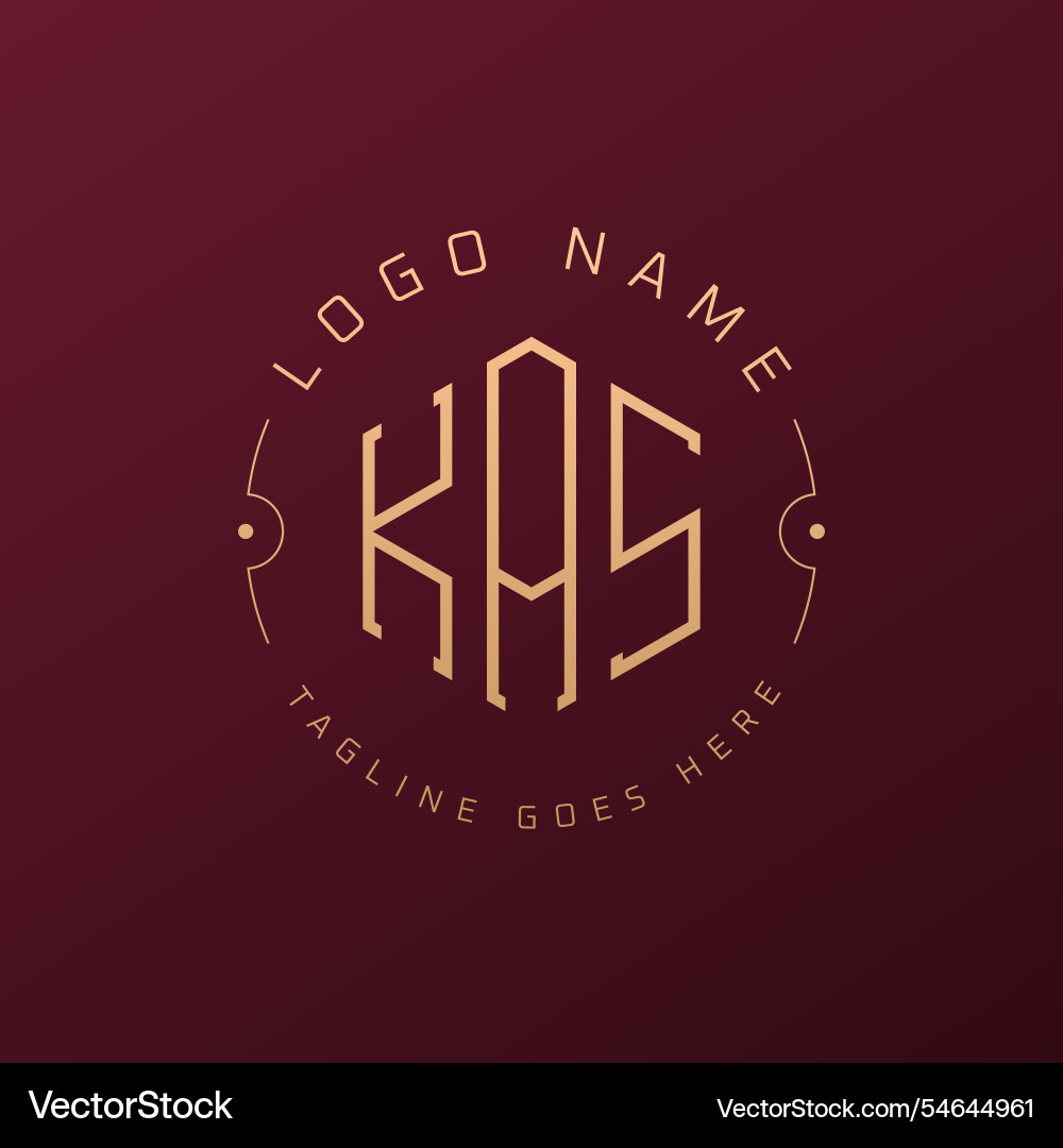Luxury kas logo design elegant letter Royalty Free Vector