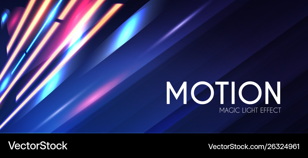 Magic neon light effect motion beam design Vector Image
