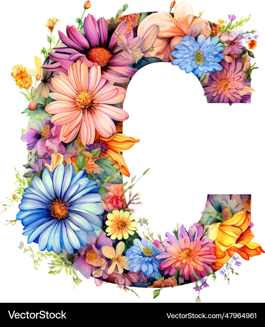 Modern monogram c watercolor great design for any Vector Image